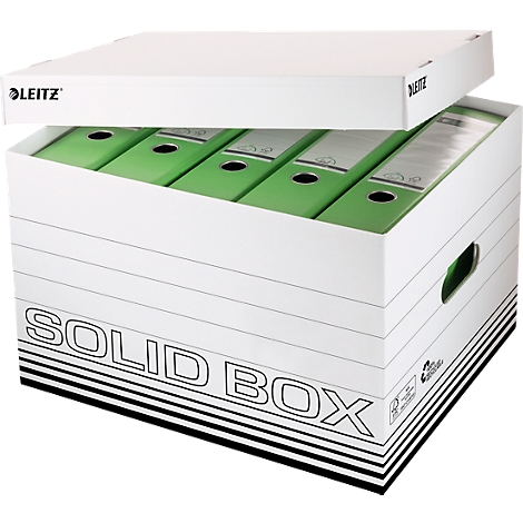 Archiefbox Leitz Solid Box L 6119, met deksels & automatische opbouw ...