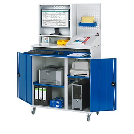 Computerkast, vaste of verrijdbare uitvoering, met monitorbehuizing ...