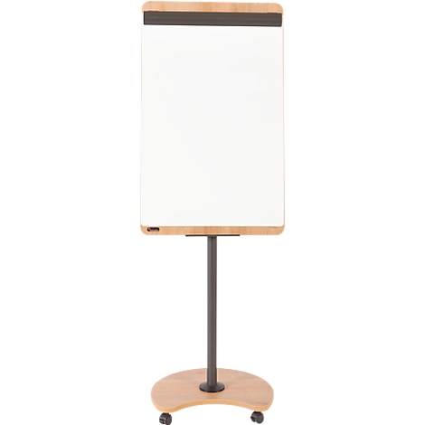 Flipchart Rocada Natural Mobil, Stahlboard, Rahmen in Holzoptik, mit Rollen, B 690 x H 1150 mm ...