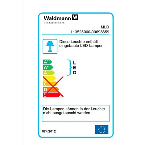 LED-Lupenleuchte Waldmann MLD, 3,5 Dioptrien-Linse, stufenlos dimmbar, 12 W, 792 lm, 5000 K ...