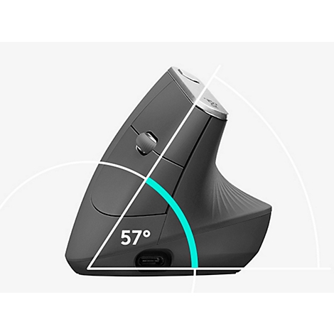 Maus Logitech MX Vertical, optisch, BT/Kabel, 6 Tasten, 4000 dpi ...