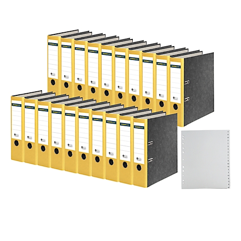SCHÄFER SHOP ordner, A4, 80 mm, 20 stuks + gratis 1x PP tabbladen A-Z ...