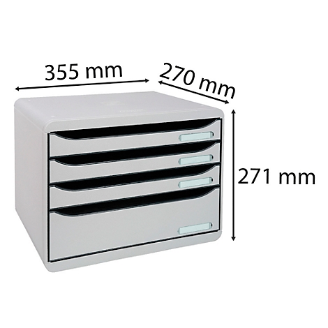 Schubladenbox BIG-BOX PLUS HORIZON QUER, Format A4+, 4 halboffene ...