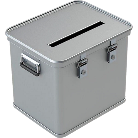 Stembus A 1569, voor stembiljetten DIN A4, aluminium, 50 of 110 liter ...
