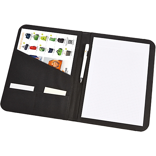 Schreibmappe BASE, DIN A4, 600D Kunststoff, inkl. Schreibblock, schwarz ...