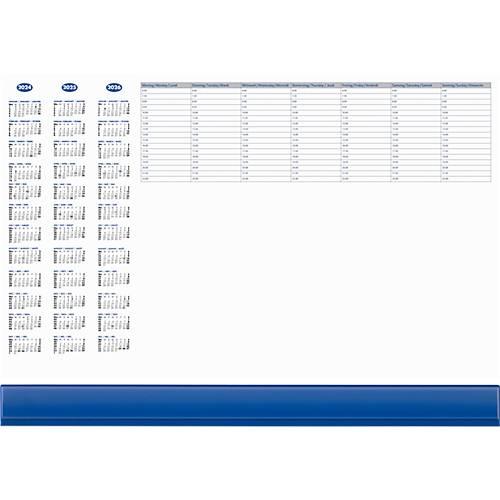 Kalender bureau-onderlegger met kunststof klep, uit papier, 50 vel ...
