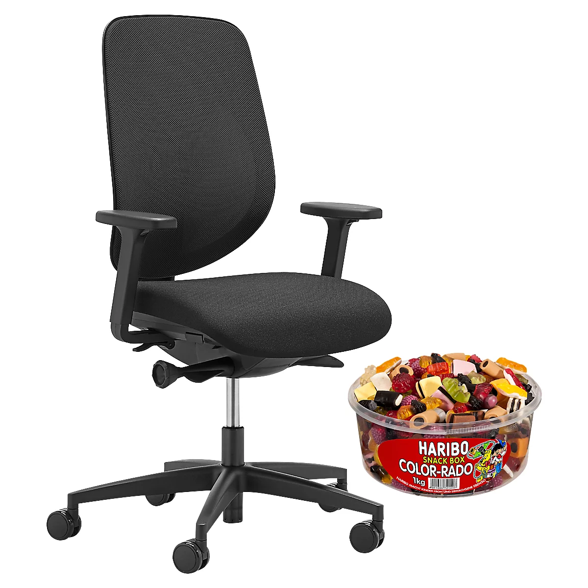 Chaise de bureau Giroflex 353, avec accoudoirs, mécanisme auto ...