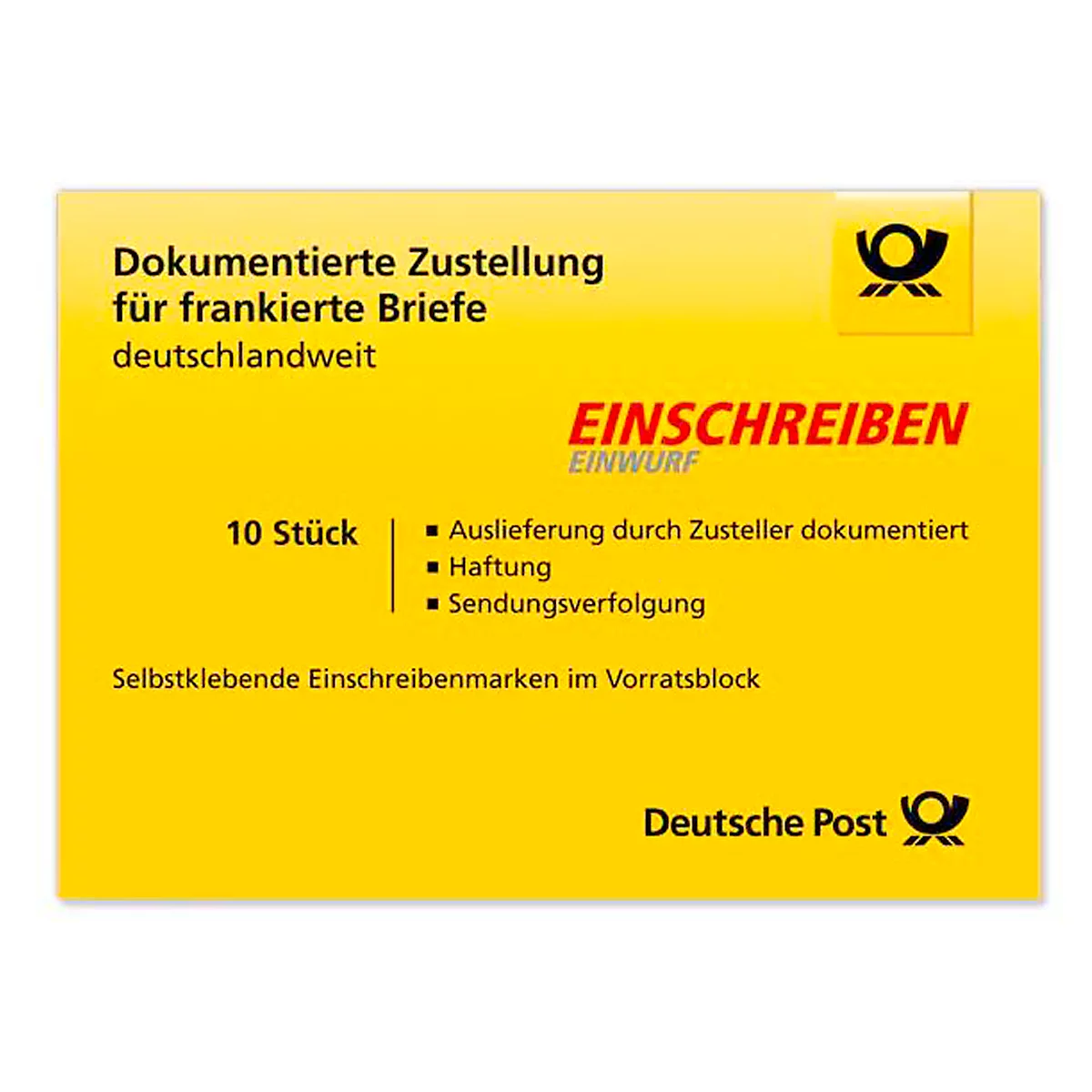 Einschreibemarke Deutsche Post 'Einschreiben Einwurf', 2,35€, 10er Pack ...