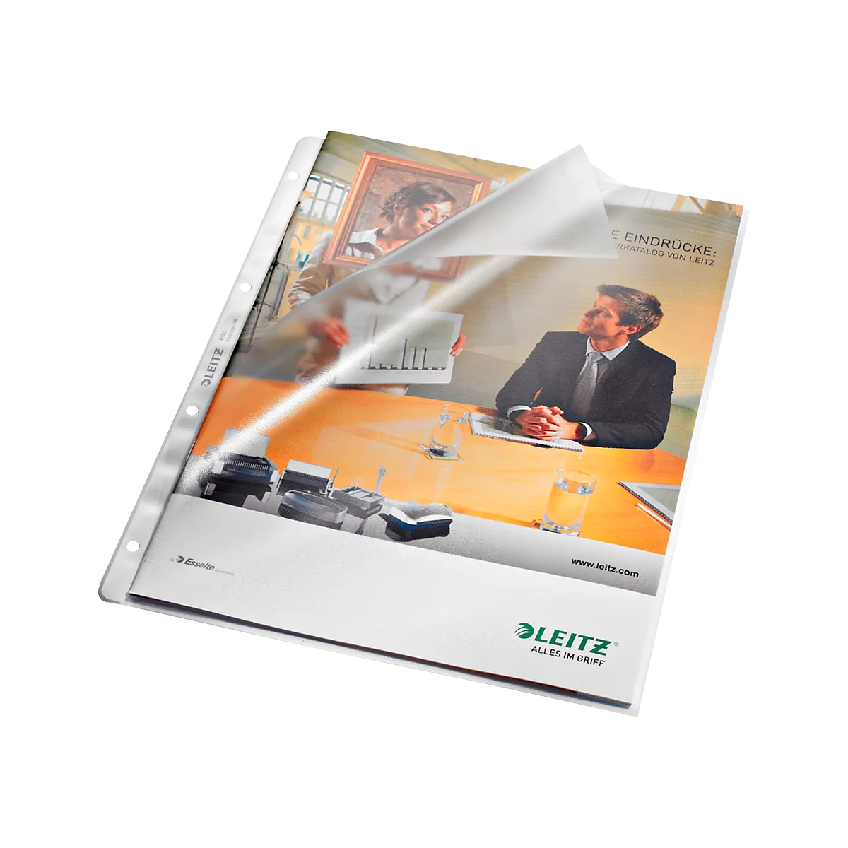 LEITZ insteekhoesjes 4780/4784, A4, bovenaan en aan de zijkant open ...