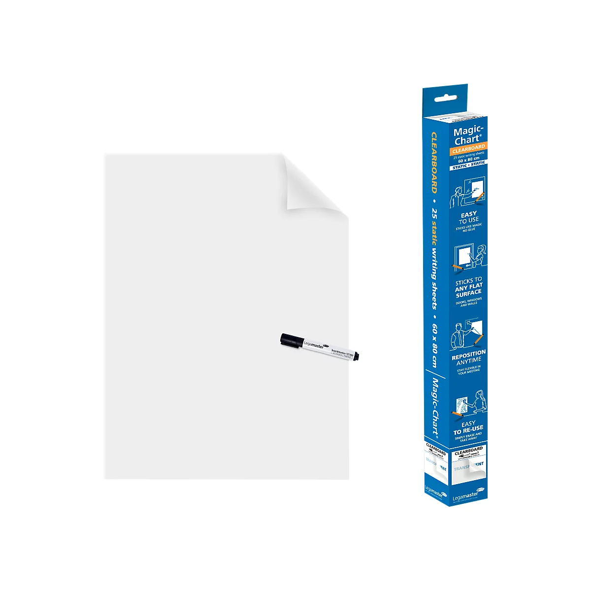 Magic Charts Legamaster, für Whiteboards, blanko, selbstklebend ...