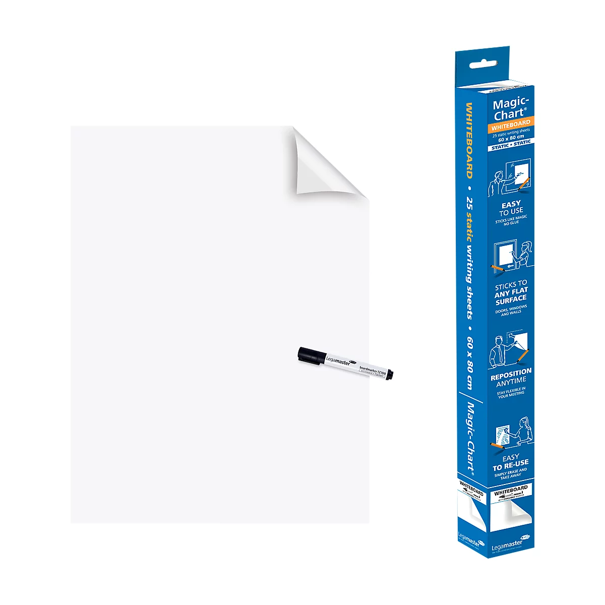 Magic Charts Legamaster, voor whiteboards, blanco, zelfklevend ...